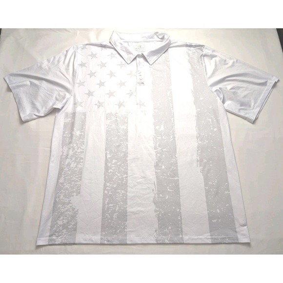 Shirts | Obnoxious Golf Polo Shirt Mens 2xl White Usa Flag Stars ...